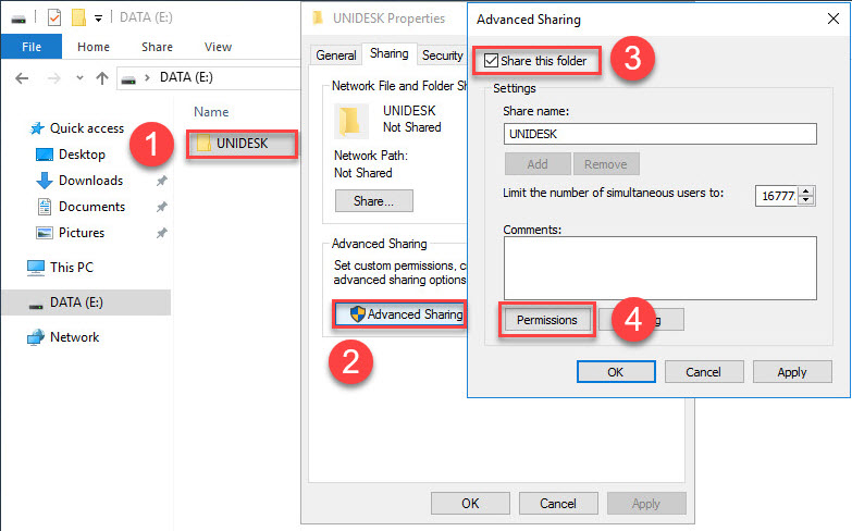 Citrix Unidesk File Share Configuration Instructions