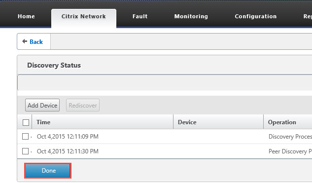 Citrix Command Center Add NetScaler Device