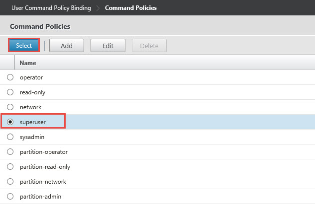 Configure NetScaler user in Command Center