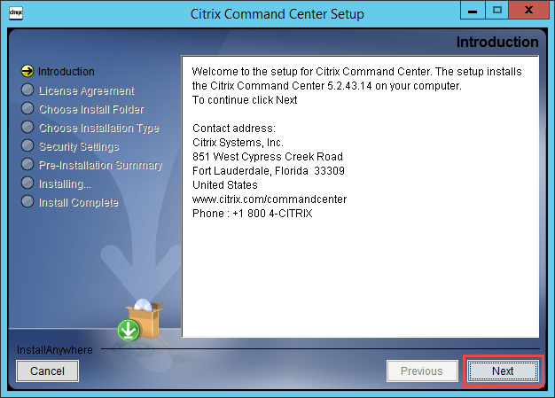 Installing Citrix Command Center step-by-step guide