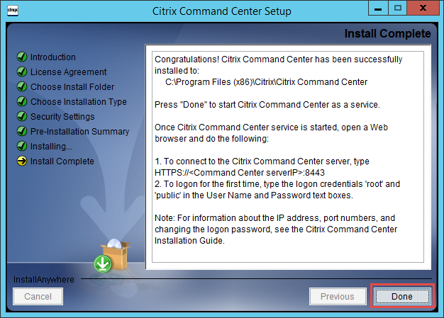 Installing Citrix Command Center step-by-step guide