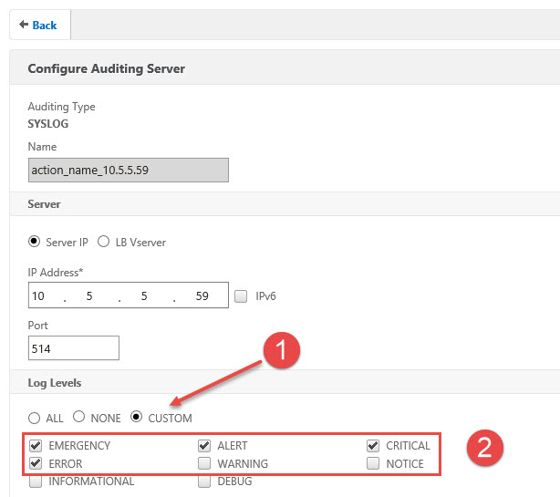 Configure Citrix Command Center as a Syslog for NetScaler