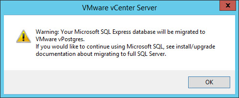 VMware vCenter SQL Express upgrade step-by-step guide